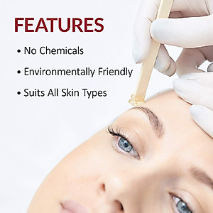 MOOM Organic Eyebrow Waxing Kit with Pomegranate Oil & Chamomile - Natural Sugar Hair Removal Glaze with 12 Reusable Strips & 4 Applicators for Sculpting 0.6 oz. 1 Pack