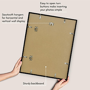Americanflat 16x20 Picture Frame with Polished Plexiglass - Streamline Collection - Thin Border Picture Frame for Wall Display - Hanging Hardware Included - Black