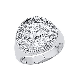 Solid Sterling Taurus Astrological Zodiac Unisex Statement Ring (Size 11)