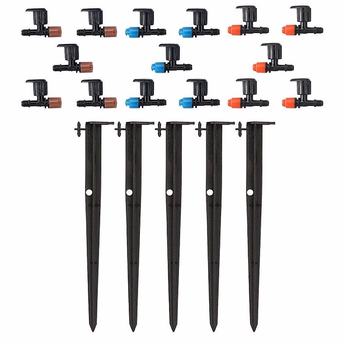 Orbit 65140 12 Micro-Sprinkler Stakes With Assorted Snap-On Nozzles