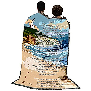 Pure Country Weavers Jesus Footprints in The Sand 1 Blanket 1 -Religious Gift Tapestry Throw Woven from Cotton - Made in The USA (72x54)