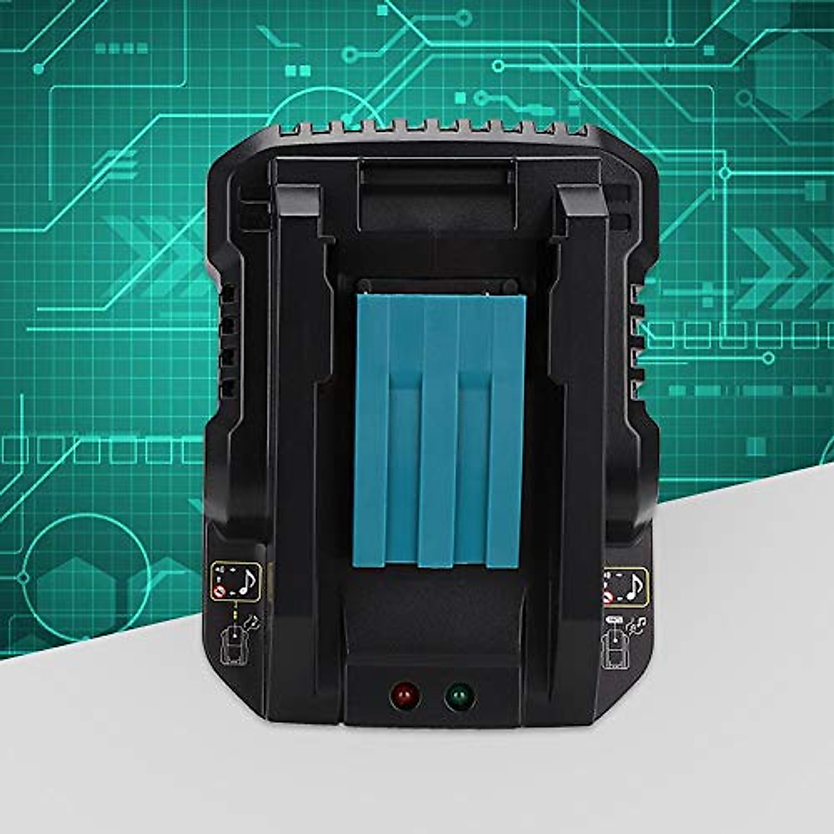 Lithium-Ion Charger for Makita, 14.4v-18v Replacement Tool Battery Charger for Makita DC18RA DC18RC, 100-240V(US)