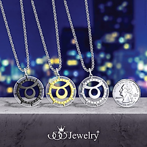 555Jewelry Stainless Steel Taurus Necklace for Wife, Horoscope Constellation Necklaces for Women ‎& Ladies, Zodiac Sign Pendant for Men, Astrology Necklace for Her, 18 Inch, Silver