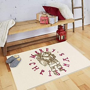 Mohawk Home Vintage Santa Christmas Mat 2' x 3' 4" Rug - Perfect for Kitchen, Entryway, Laundry Room