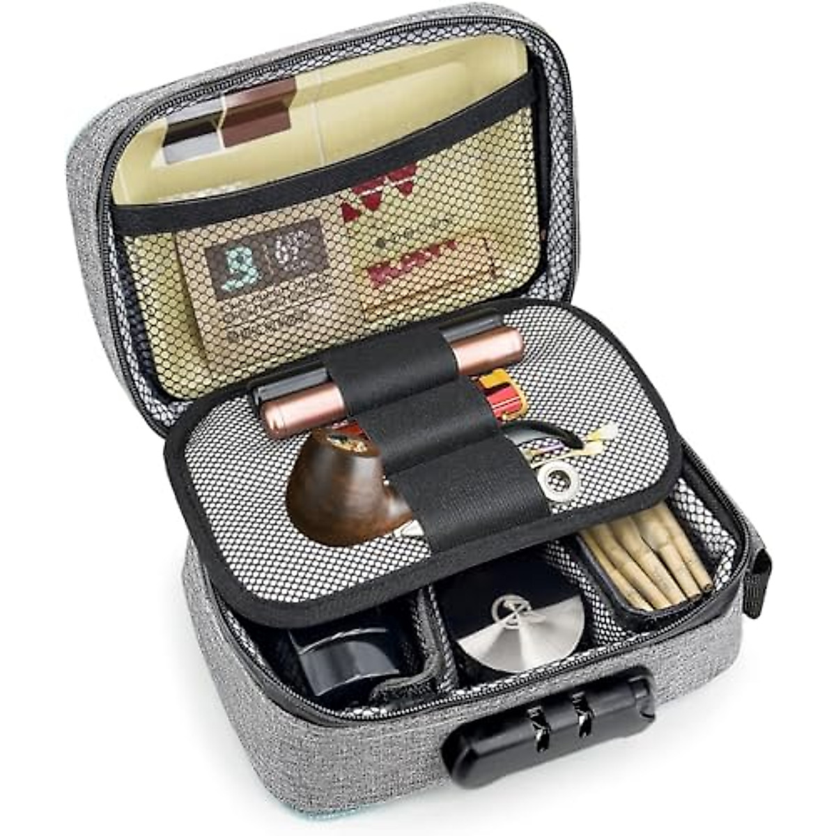 OZCHIN Smell Proof Bag with Combination Lock Tobacco Pipe Pouch Bag File Organizer Case Container Medicine Lock Box Odorless Storage Bag Great Gift for Friend