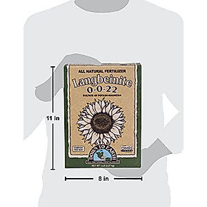Down to Earth Organic Langbeinite Fertilizer Mix 0-0-22, 5 lb