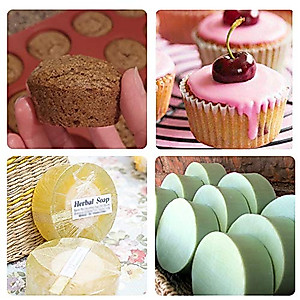 BAKER DEPOT 6 Cavity Round Silicone Mold For Muffin Cupcake Bread Handmade Soap DIY cake mold Dessert Mold, Set of 2