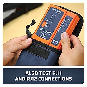 TEMPO PA1574 Network Cable Cat5e Tester | Telephone & Ethernet Cable Mapper | Continuity Tester for RJ45, RJ11, RJ12 | CAT5, CAT5E, CAT6 (2023 Model)
