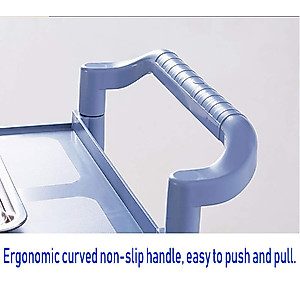 INDYAH Movable Trolleys, Kitchen Storage Hand Trucks, Hotel Caterolling Cart with Handleplastic Restaurants Service Trolley with Large Universal Wheel/Black/107X51X97Cm