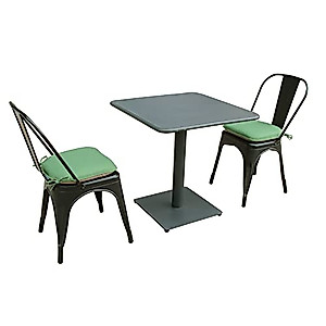 COZPLEN Indoor Outdoor Non Slip Chair Pad, U-Shaped Seat Cushions with Ties for Home Patio Dining Chairs, 14x14 inch, Set of 2,(Deep Green)