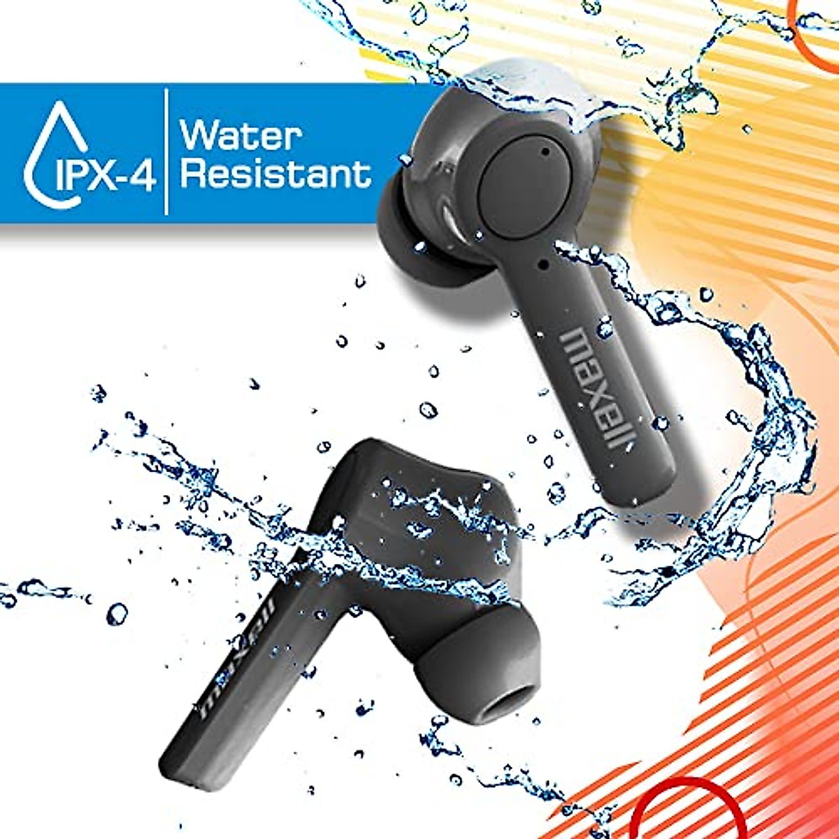 Maxell Sync Up B13 True Wireless in-Ear Earbud, Bluetooth 5.0, 12HRS of Playtime, Heavy Bass, Comfort Fit, Black, (199899)