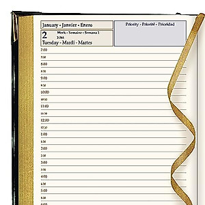 Brownline 2024 Executive Daily Planner, Appointment Book, 12 Months, January to December, Sewn Binding, 7.125" x 4.875", Trilingual, Assorted Colors (CBE504.ASX-24)