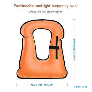 Snorkel Vest for Adults, Adjustable Light Snorkeling Jackets Safety Vests for Diving, Snorkeling, Swimming, Surfing (Up to 200 lbs Loading)