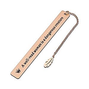 Book Lover Gift for Woman Inspirational Bookmark Graduation Birthday Valentine Gift for Female Friends Nerd Teen Girls Daughter Mom Teacher Christmas Bookmark Gift for Coworker Boss Lady Rose Gold