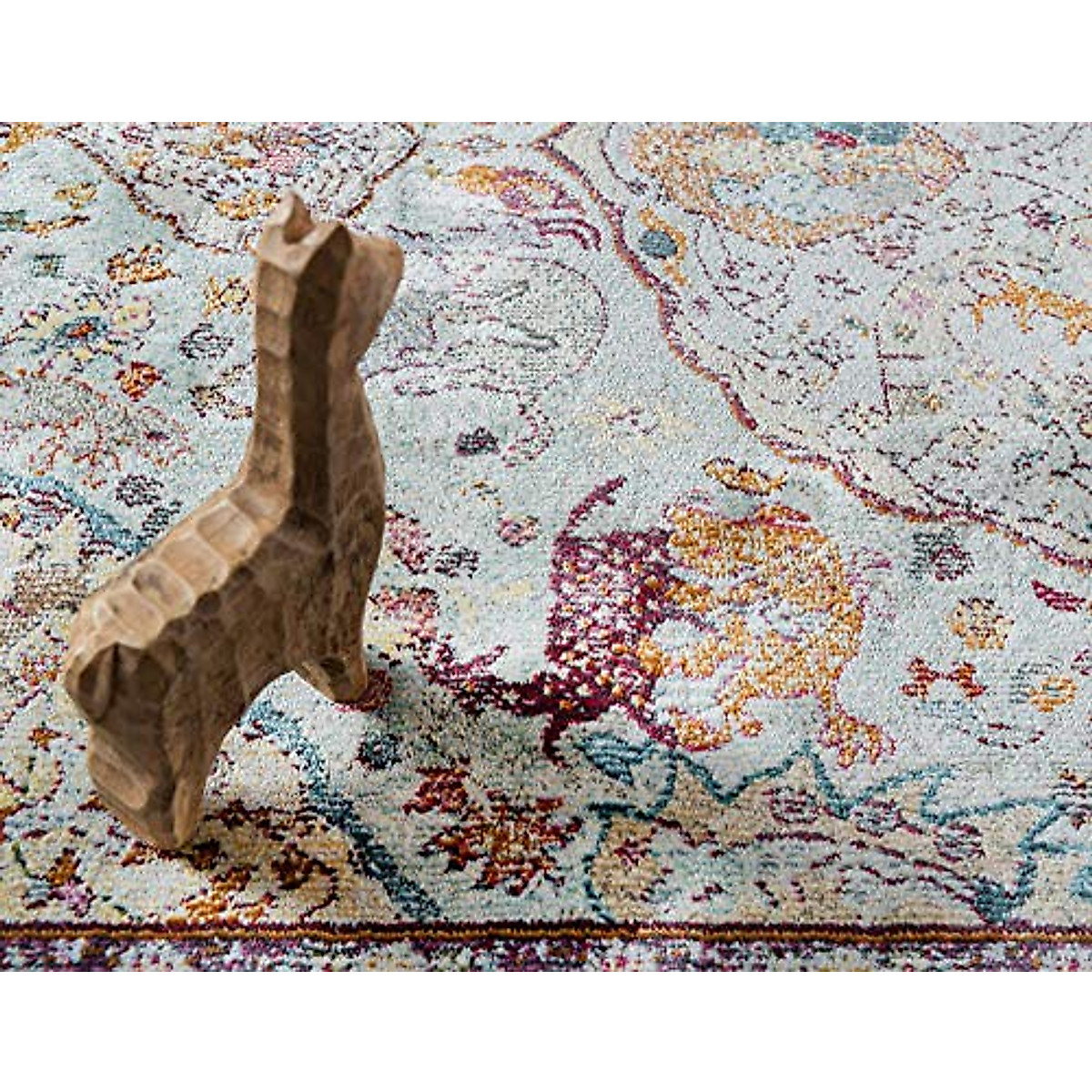 Unique Loom Baracoa Collection Area Rug - Rumba (8' 4" x 10' Rectangle, Light Blue/ Cream)