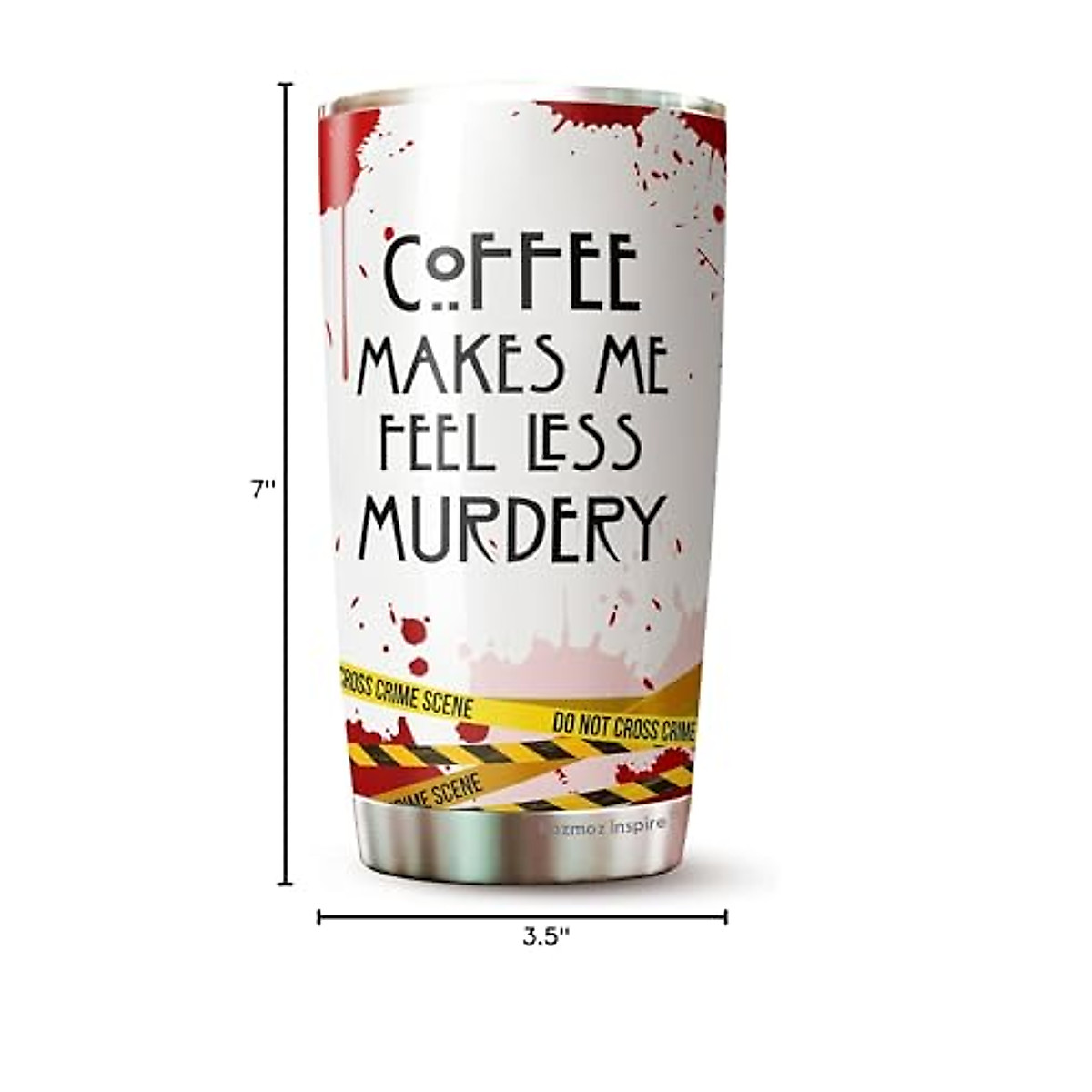 Kozmoz Inspire Halloween Decorations Halloween Gifts Horror Movies Lover Gifts Halloween Mugs Crime Scene True Crime Tumbler 20Oz Gifts for Men Women Friends on Christmas Birthday Coffee Tumbler