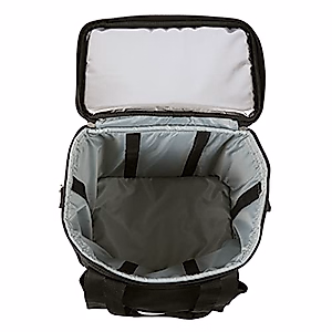 PICNIC TIME Cellar 6-Bottle Wine Carrier & Cooler Tote, Insulated Padded Wine Cooler Bag for Travel, Portable Water-Resistant Wine Bag, (Black with Gray Accents)