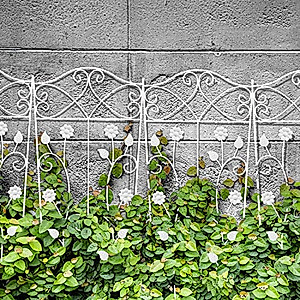 XYADX Trapezoidal Garden Trellis for Climbing Plants Outdoor, Sturdy Metal Trellis Climbing Plants Support, 59 X 16 Inches Garden Trellis for Vegetables and Flowers Pack of 4 - White