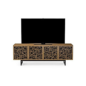 BDI Furniture Elements Quad Cabinet Ricochet Doors, Media Base, Walnut Finish