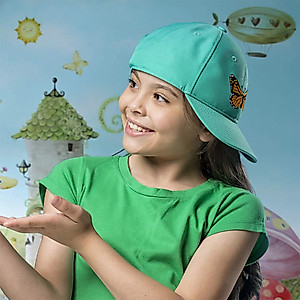 Baseball Cap Monarch Butterfly Embroidery Acrylic Dad Hats for Men & Women Strap Closure White Design Only