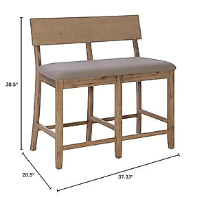 Linon Jorissen Counter Height Bench Gray Wash