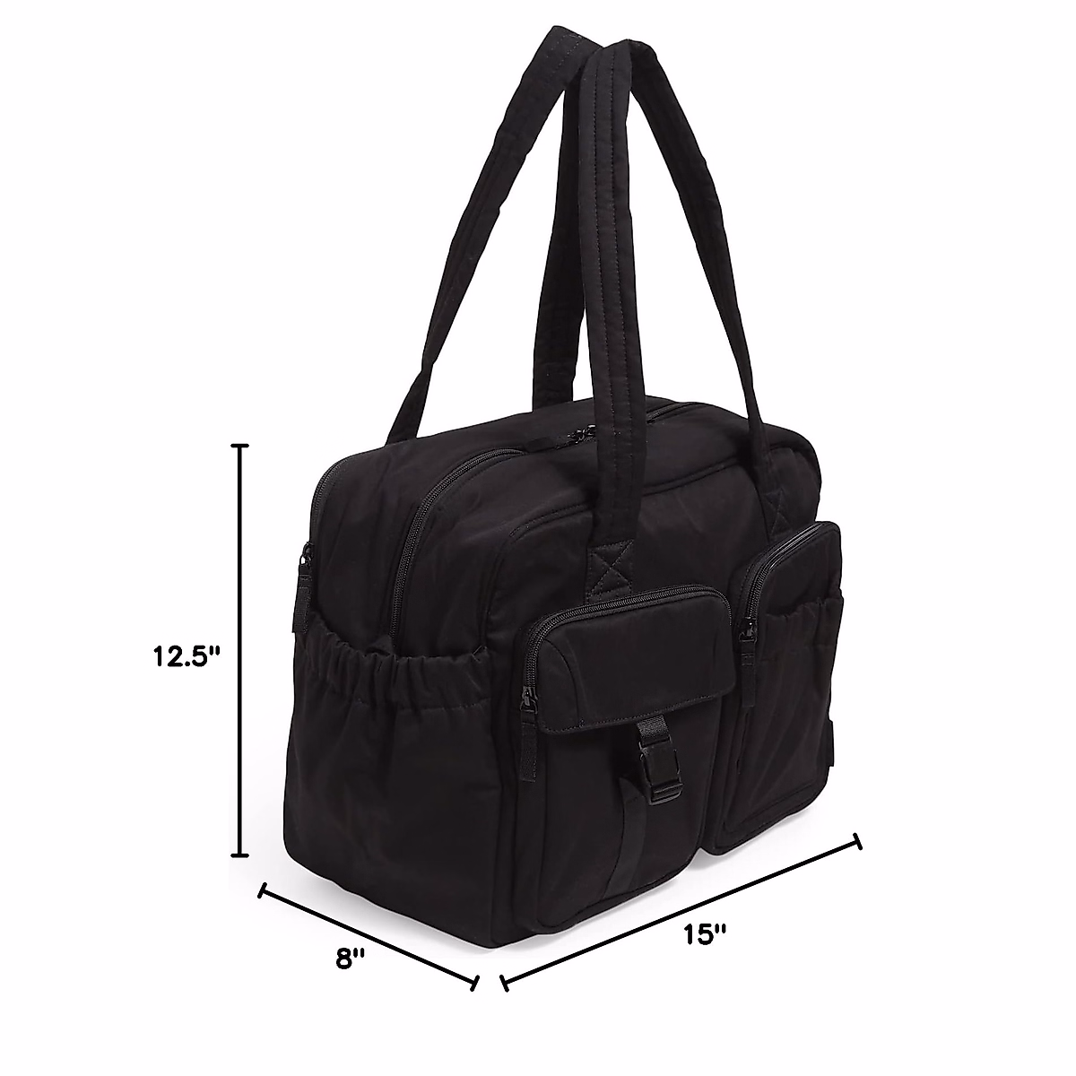 Vera Bradley Womens Cotton Utility Oversized Tote Travel Bag, Mulled Wine - Recycled Cotton, One Size US