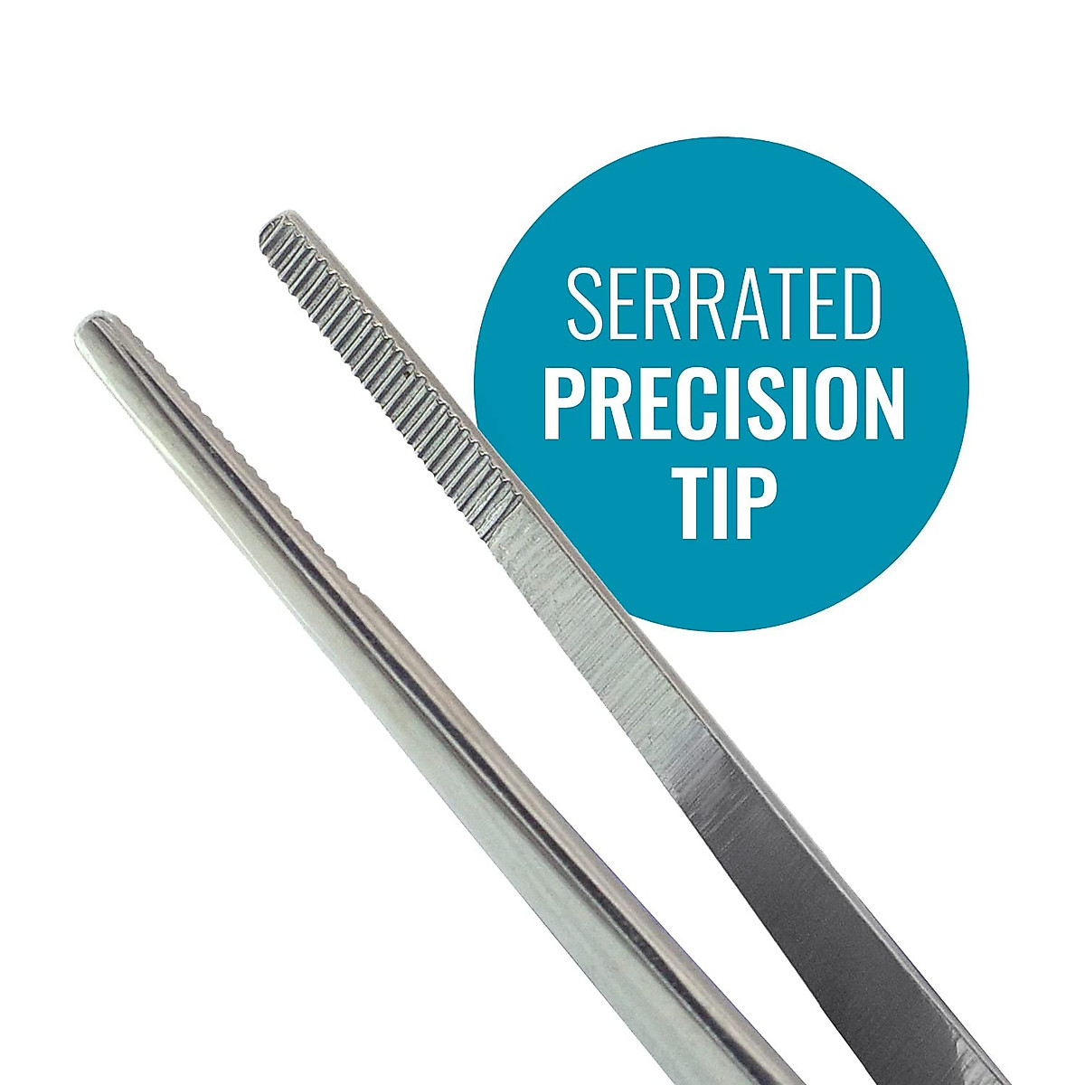 MABIS Surgical Tweezers and Dressing Forceps, 5.5 inches long, Serrated, Stainless Steel