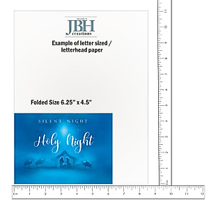 JBH Creations Silent Night Religious Christmas Card with Scripture - Pack of 24