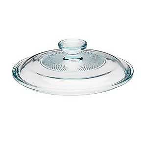 CORNINGWARE French White 1-1/2-qt Fluted Round Glass Cover