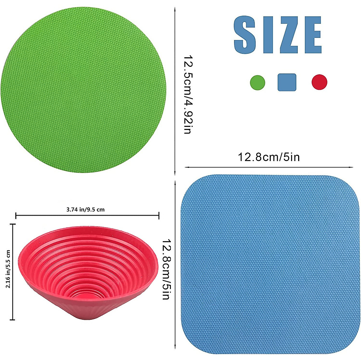 3 pcs Jar Opener Gripper Pads, Rubber Jar Grippers Multi-function Jar Opener for Seniors with Arthritis Weak Hands Kitchen Coasters