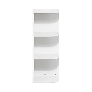 Furinno Pasir 3-Tier Corner Open Shelf Bookcase, White