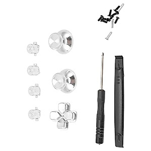 Game Controller Buttons Replacement Kit, Practical Concave and Convex Design D Pad Replacements Kits Comfortable Reduce Thumb Fatigue for Game Controller (Silver)