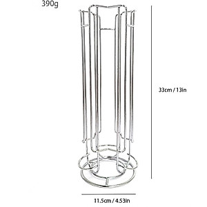 KINGPOUL K Cups Holder,K Cup Organizer,Coffee Pod Holder Coffee Pods Storage Organizer Stand,No Assembly Required,K Cup Holders For Counter(Capacity Of 24pods,Argent)