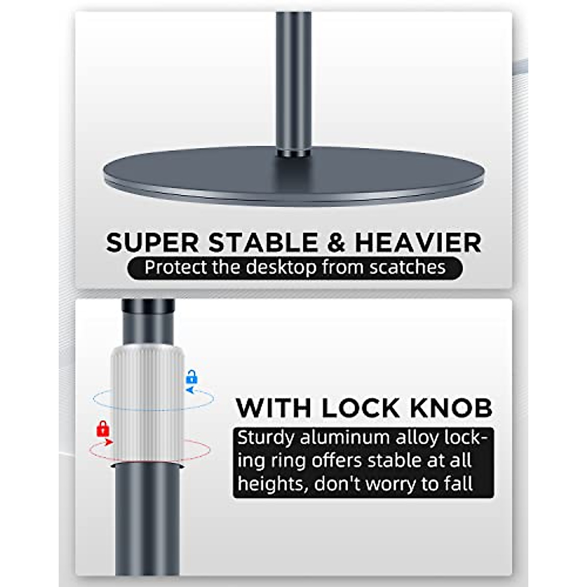 Nycetek Webcam Stand, Light Stand Tripod with 360° Rotatable Ballhead for DSLR Camera, Ring Light, Webcam, Desktop Tripod for Video Recording, Shooting, Game Streaming, YouTube