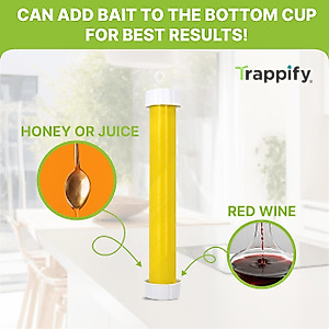 Trappify Hanging Fly Traps Outdoor: Fruit Fly Traps for Indoors | Gnat Trap | Gnat Traps for House Indoor | Fly Trap Indoor - Disposable Sticky Fly Trap for Indoor House Pest Control (4 Pack)