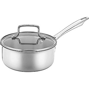 Cuisinart Classic Pots & Pans Set, 10 pcs Cookware Set with Saucepans, Saute pans, & Skillets- Tapered Rims for Drip Free Pouring & Cool Grip Handles, Stainless Steel, TPS-10