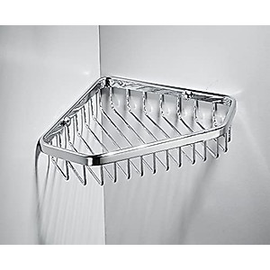 SANLIV Corner Shower Caddy Basket,Shampoo Holder for Shower Wall,Inside Shower Shelf Bathroom Organizer,Solid Brass Material in Polished Chrome