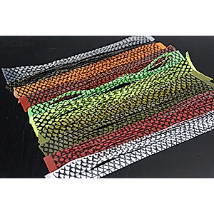 20Pc 10Colours Fishing Jig Lures Mixed Colors DIY Silicone Whole Sheet Skirts for Jig Lures Regular Skirt Colours with Fly Tying Material Free Rubber Band CMB3#