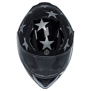TORC T15B Bluetooth Integrated Full Face Motorcycle Helmet With Graphic (Gloss Black Captain Shadow,Medium)