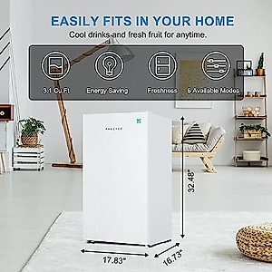 Frestec 3.1 CU' Mini Refrigerator, Compact Refrigerator, Small Refrigerator with Freezer, White (FR 310 WH)