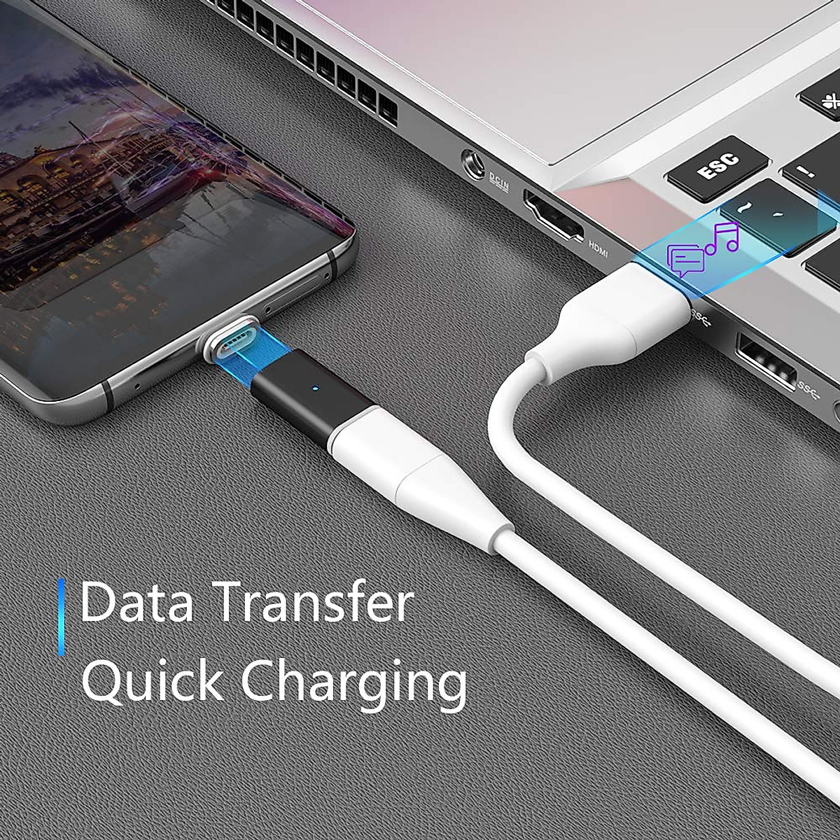 N. NETDOT Gen10 Magnetic Micro-USB to Micro-USB Adapter Converter(2 Pack Black)