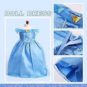 Mikyra Girls and Doll Matching Cinderella Princess-Dress - Cinderella Princess Girl Dress with Matching 18 Inch Doll Dress (Cinderella, 9-10 Years)