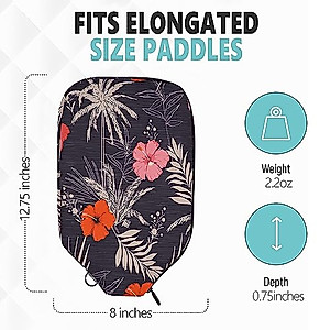 Palms-O-Aces Elongated Pickleball Paddle Cover - Protect Your Paddle with Our Durable and Padded Pickleball Paddle Covers Elongated - Zipper Closure and Canvas Material Elongated Pickleball Cover