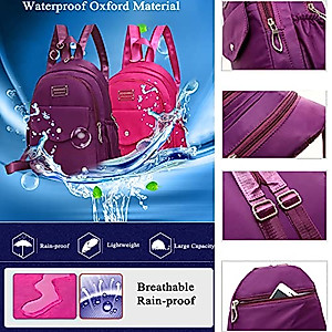 Gkaikpe Mini Backpack Purse, Backpack for Women Multi-purpose Backpack with Most Pockets Shoulder Bag Small Casual Daypacks for Girls Cute Ladies Hobo Bags Crossbody Bag in 3 Ways to Carry,Dark Purple