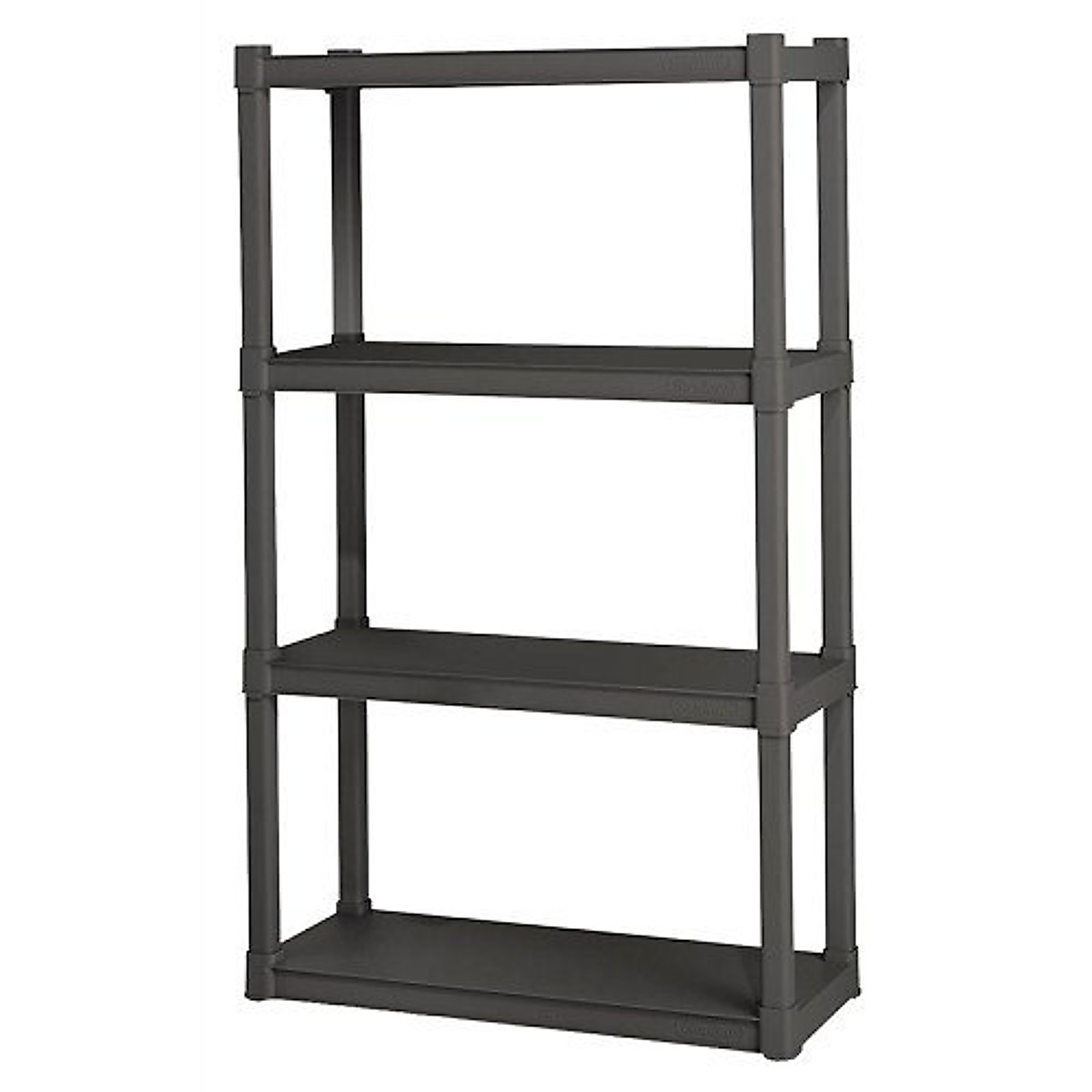 Sterilite 01643V01 4 Shelf Durable Solid Surface Shelving Unit, 34.5 x 14.375 x 57 inches, Flat Grey