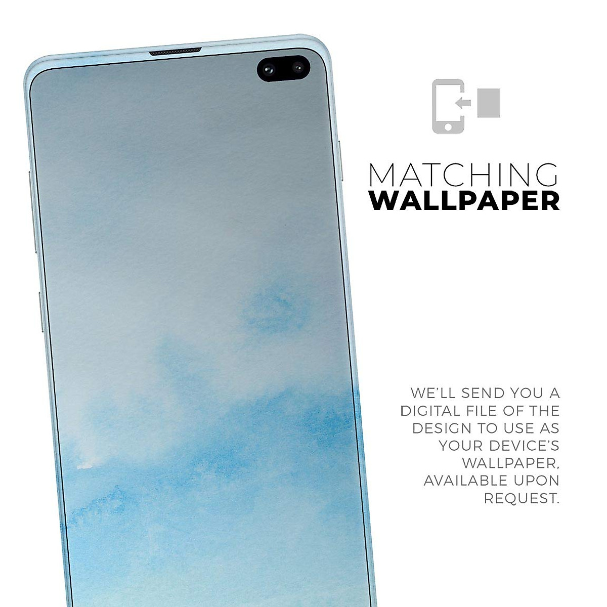 DesignSkinz Subtle Green & Blue Watercolor V2 Protective Vinyl Decal Wrap Skin Cover Compatible with The Samsung Galaxy S20 (Screen Trim & Back Glass Skin)