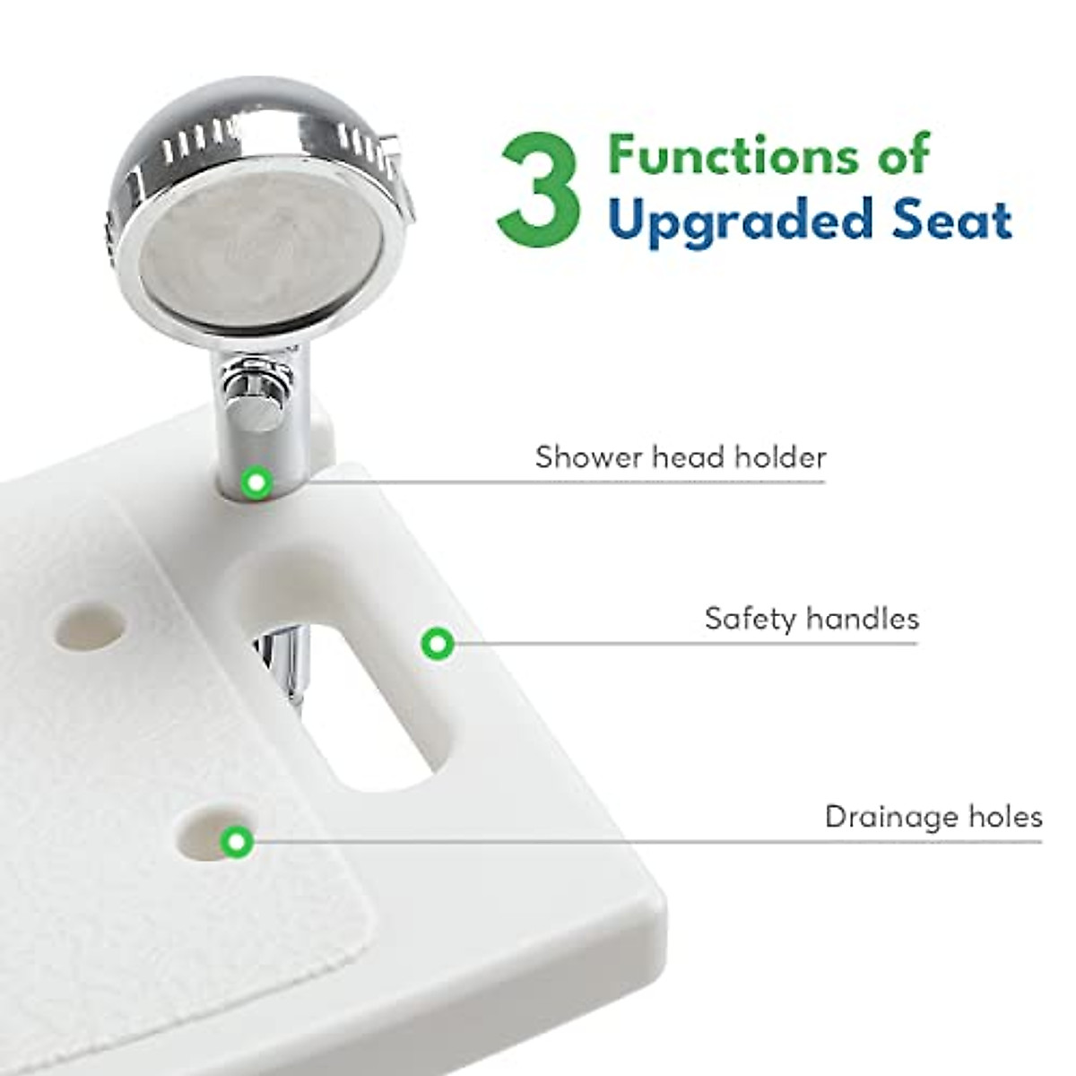 Auitoa 2 in 1 Shower Chair, with Handles and Shower Head Holder, Tool-Free Assembly 350lb Bathtub Chair for Shower with Back Support, Shower Stool for Inside Shower for Elderly, Handicap, Pregnant