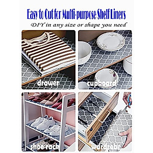 BHCORNER Grey Shelf Liners for Kitchen Cabinets Non Adhesive,17.5" x30ft Cabinet Liners for Shelves ; Non Slip Kitchen Drawer Liners,Waterproof Kitchen Liners for Cabinets and Drawers,Cupboard Liner