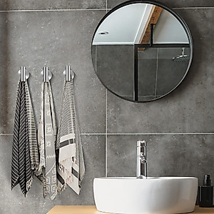 Silver Towel Hooks Robe Coat Hooks Bathroom Wall Hook Heavy Duty 304 Stainless Steel Towel Hanger Clothes Hook Holder for Bathroom Bedroom Kitchen Hotel Garage Home Office 4 Packs