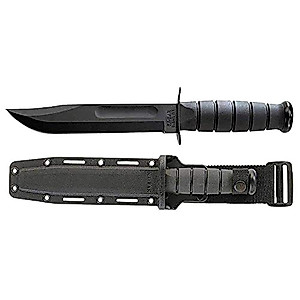 KA-BAR #1213 Black Straight Edge Knife / Hard Sheath
